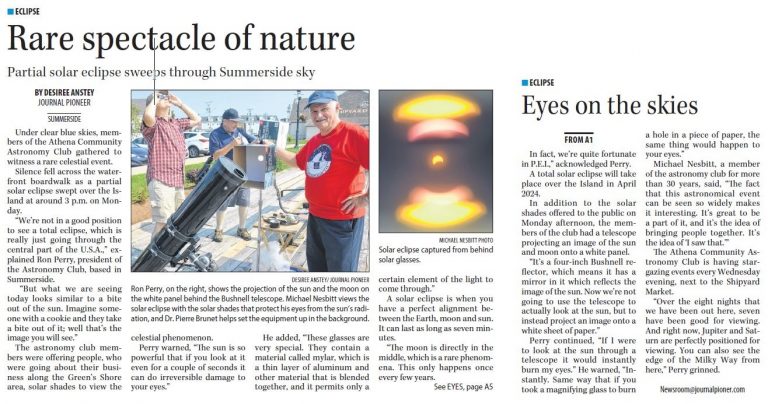 Historic PEI Solar Eclipses | Astronomy @ UPEI Physics